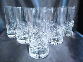 Vysoké sklenice na whisky, vzor kometa 360 ml, 6 ks