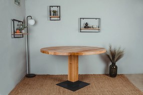 Wudboys Jídelní stůl ROUND - MASÁK Barva kovu: Bílá, Dřevo: Jasan, Rozměr: Průměr 100 cm, moderní skandinávský styl