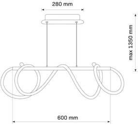 LED Lustr na lanku EMMA LED/38W/230V černá