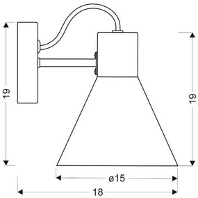 Černo-zlaté nástěnné svítidlo More pro žárovku 1x E27