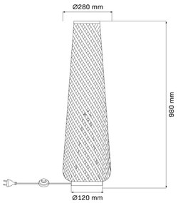 Stojací lampa ZANZIBAR 1xE27/20W/230V černá