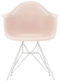 Eames Plastic Armchair DAR bíle lakovaná světle růžová černé na koberec Vitra
