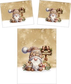 3D povlečení z mikrovlákna GINGER GNOME hnědé Rozměr povlečení: 2 ks 70 x 90 cm | 140 x 200 cm