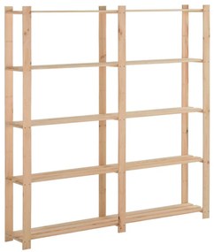 Úložný regál s 5 policemi 170 x 28,5 x 170 cm masivní borovice 327319