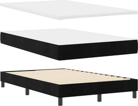Postel s boxspringem s matrací s čelo Černá 120 x 190 cm samet 3339094