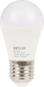 RETLUX RLL 642 G45 E27 mini Globe 8W / 1080 lm / 4000K - studená bílá
