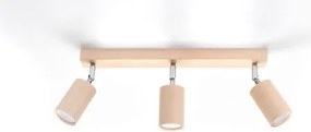 Bodové svítidlo SOLLUX Berg 3 GU10 3x40W bez zdroje SL.0703 přírodní dřevo