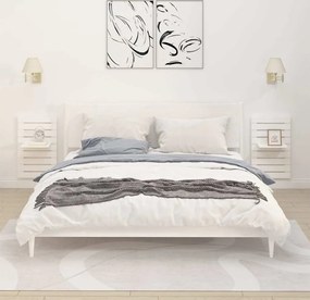 vidaXL Nástěnné poličky k posteli 2 ks masivní borové dřevo [824769] Barva: Bílá