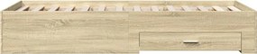 Rám postele se zásuvkami dub sonoma 100x200 cm kompozitní dřevo 3280421