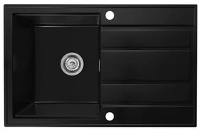 Gamma Modern 8050, 1-komorový granitový dřez 790x500x210 mm, černá, GMA-ZM-8050-BK