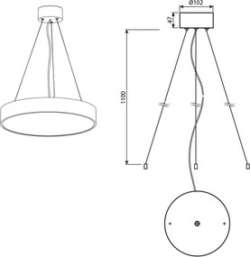 Závěsná sada pro svítidla McLED Nova R 350/400/500, délka 1,1m ML-419.039.33.0