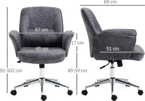 Kancelářská židle Vinsetto XXL, ergonomická kancelářská židle s houpací funkcí, výškově nastavitelná, max. nosnost 120 kg, šedá