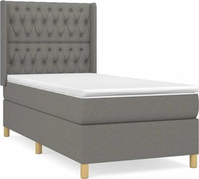 Box spring postel s matrací tmavě šedá 100 x 200 cm textil 3132210