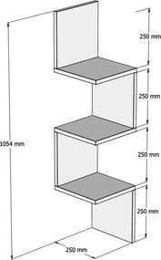 Nástěnná rohová police Zikzak