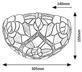 Brilagi - Tiffany vitrážové nástěnné svítidlo GARLAN 1xE14/40W/230V