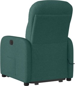 Elektrické zvedací masážní polohovací křeslo zelené textil 3303008