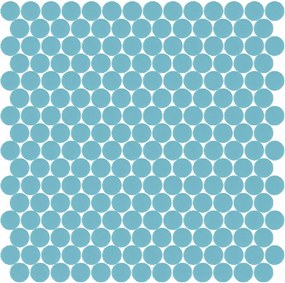 Hisbalit Skleněná mozaika modrá Mozaika 335B SATINATO kolečka  prům. 2,2 (33,33x33,33) cm - KO335BLH