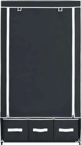 Šatní skříň černá 87 x 49 x 159 cm textil 282457