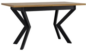 Jídelní stůl Elarno 80 x 140/180 IV, Barva dřeva: dub grandson - L, Barvy nožiček: černý kov