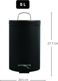 MSV UNIS pedálový odpadkový koš 5 L černá / ocel
