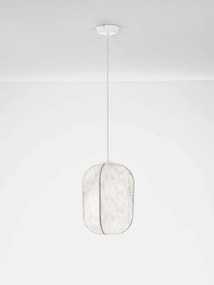 Bílé kovové závěsné svítidlo s textilním stínidlem ø 30 cm Pierida – Nova Luce
