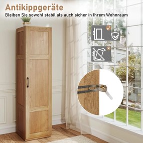 Costway 150 cm vysoká úložná skříň volně stojící 4patrová podlahová – přírodní