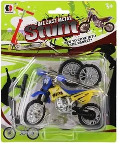 TEDDIES Prstová motorka kov/plast 12 cm / 2 barvy / Na kartě / od 3 le
