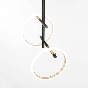 Stropní svítidlo LED Ulaop, dva kroužky, černé