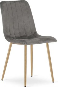 Šedá sametová židle LAVA PEWTER GREY