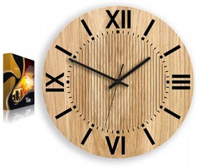 M.Clock Nástěnné dřevěné hodiny 33,5x33,5cm přírodní dub
