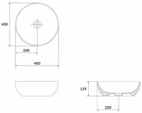 kielle Idolio Umyvadlo na desku, průměr 40 cm, šedá ki_30624402