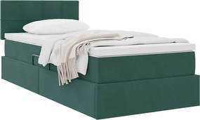 Postel s úložným prostorem Tmavě zelená 90 x 200 cm samet 3370734