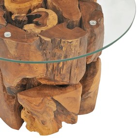 Konferenční stolek masivního teak naplavené dřevo 60 cm - Default Title