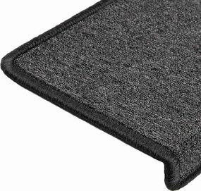 Schodové rohože 15 ks 65 x 21 x 4 cm antracitové s obdélníkovým okrajem 134567