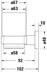 Duravit 99201000 - Nástěnný stojánek na zubní kartáčky D-CODE pravá lesklý chrom