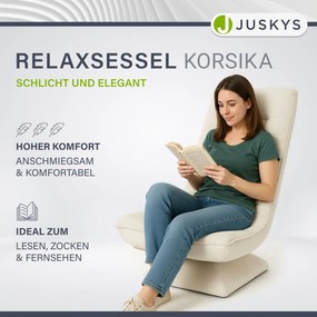 Juskys Relaxační křeslo Korsika s manšestrovým potahem Barva: béžová