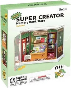 RoboTime 3D dřevěná skládačka miniatura domečku mini Knihkupectví