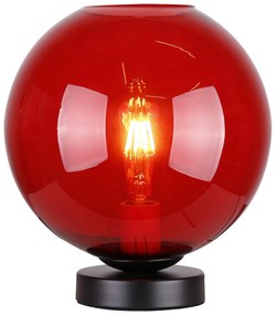CLX Stolní retro lampa SAN REMO, 1xE27, 60W, červená 41-78278