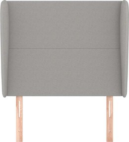 Čelo postele typu ušák světle šedé 93 x 23 x 118/128 cm textil 3117658