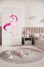 Dětská skříň Babydreams 90 cm jednorožec bílá