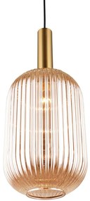 Toolight Skleněná závěsná stropní lampa oranžová APP458-1CP