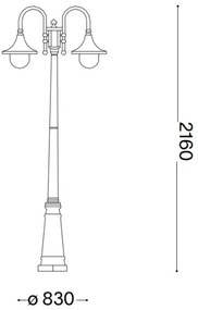 Ideal Lux - Venkovní lampa CIMA 2xE27/52W/230V 216 cm IP43 patina