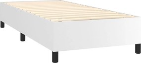 vidaXL Box spring postel s matrací 90x190 cm umělá kůže [3142696] Barva: Bílá