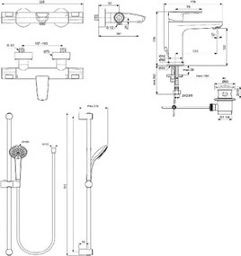 Ideal Standard CeraTherm - Sprchový set s termostatem a umyvadlovou ba