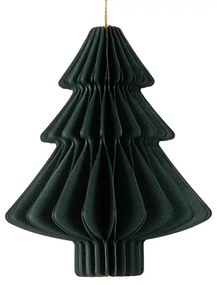 Zelená vánoční ozdoba z papíru stromeček Harmonic IV – 10 cm