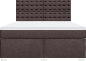 Box spring postel s matrací tmavě hnědá 180x200 cm textil 3290584