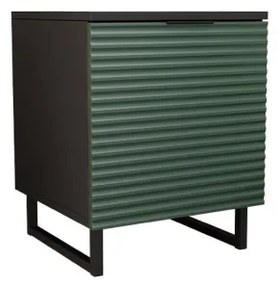 Noční stolek Kotoni 45, Barva: Černý grafit/Zelená