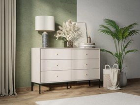 Komoda Mono II 154 cm se zásuvkami béžová/černá