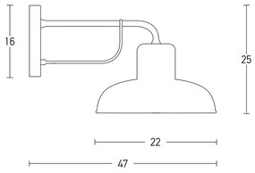 Zambelis 22190 nástěnné svítidlo bronz, 1xE27, 47cm