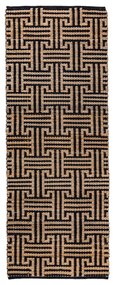 Černý/v přírodní barvě ručně tkaný běhoun s příměsí juty 80x230 cm Meander Jute – Flair Rugs